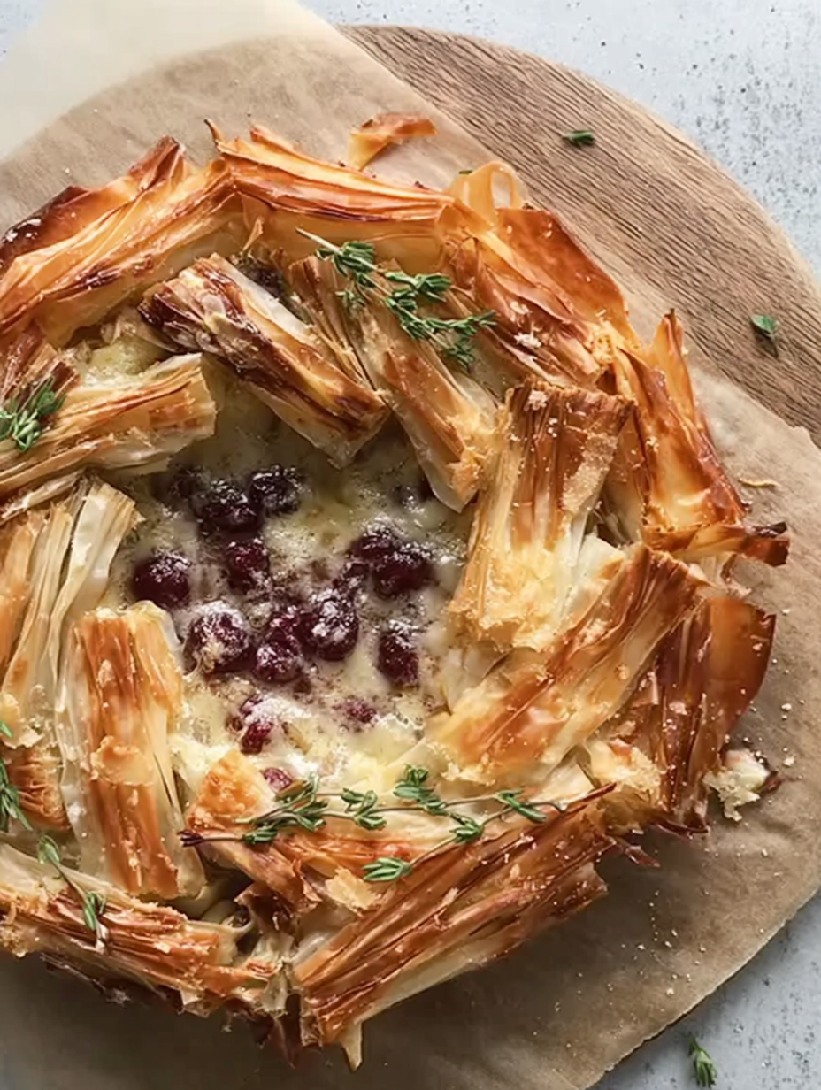 Baked Brie Phyllo Wreath: The Perfect Holiday Appetizer That Looks Like ...