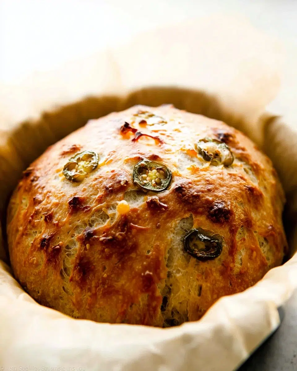jalapeno Cheddar Bread Dutch Oven How to Bake 5 Easy Steps